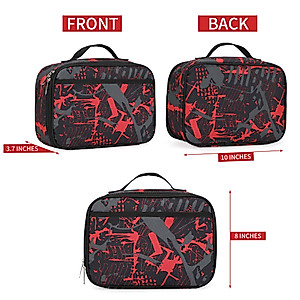 rickyh style Lunch Box with Padded Liner, Spacious Insulated Lunch Bag Durable Thermal Lunch Cooler Pack with Strap for Men Women Boys Girls Adults School Sports Beach Picnic Work Camp,2 Pocket