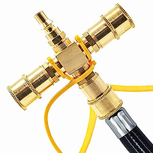 MENSI 250 Type 3 Way Splitter 1/4" Plug Propane Quick Connect for RV's Grill