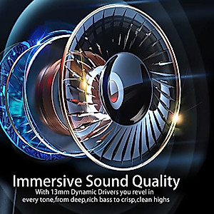 Wireless Earbuds Bluetooth 5.3 Headphones Clear Call 56H Playback IPX7 Waterproof Stereo Earphones with Charging Case Gaming Earbuds with Microphone for Android iPhone Samsung.