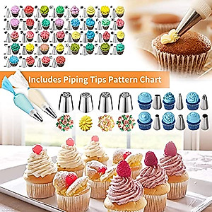 Cake Decorating Tools Supplies Kit: 236pcs Baking Accessories with Storage Case - Piping Bags and Icing Tips Set - Cupcake Cookie Frosting Fondant Bakery Set for Adults Beginners or Professional