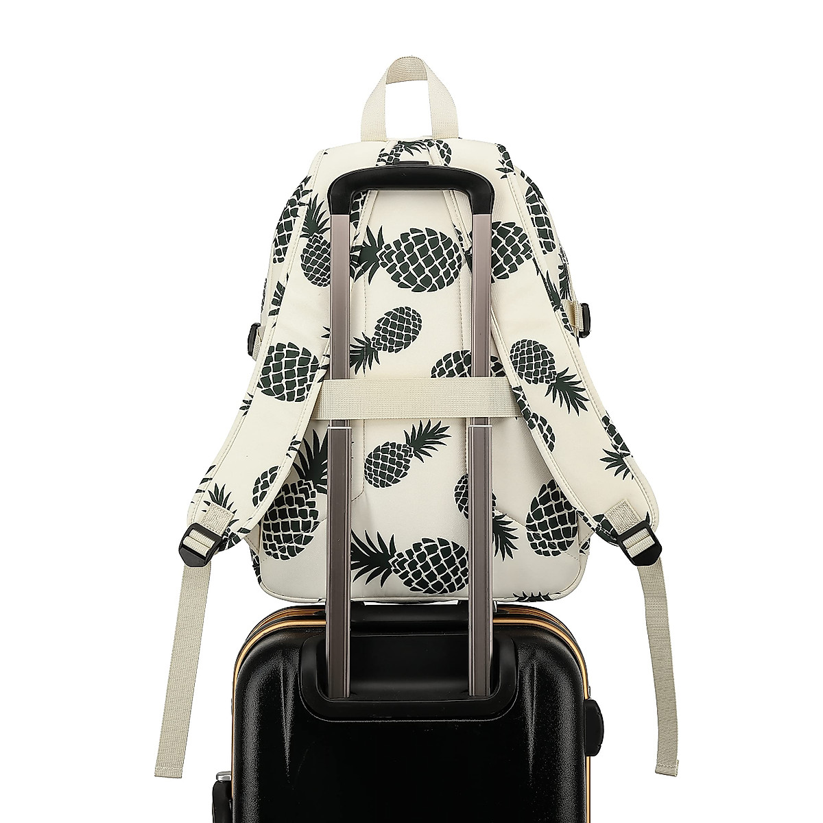 Dimanito Laptop Backpack College Backpack with USB charging port for laptop up to 15 inch Men Women outdoor Travel Backpack (Pineapple)