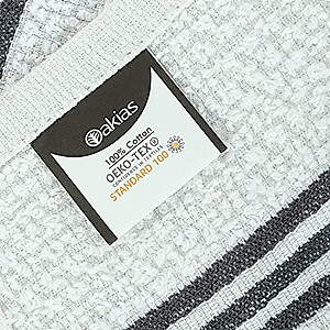Oakias Terry Dish Cloths Grey (12 Pack, 12 x 12 Inches) – Cotton Dish Towels – Highly Absorbent & Quick Drying Kitchen Towels – Pop Corn Style…