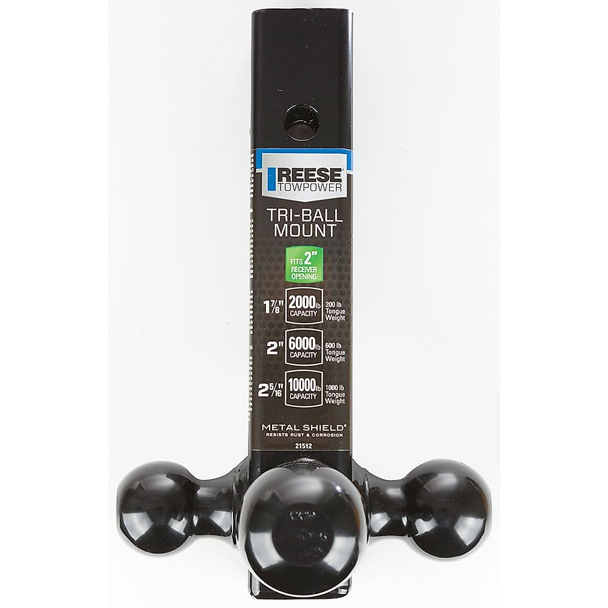 Reese Towpower 21512 Multiple-Ball Ball Mount,Black,Medium