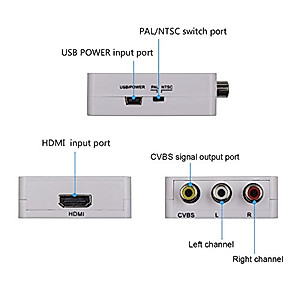 Mini Composite 1080P HDMI to RCA Audio Video AV CVBS Adapter Support HD for HD HDMI2AV Converter Box for TV PC VCR DVD PAL