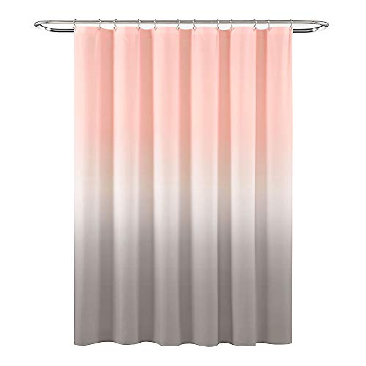 Lush Decor, Blush and Gray Umbre Fiesta Shower Curtain, 72" x 72"