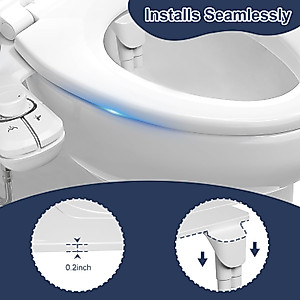 ZMJH J017 Bidet Attachment for Toilet, Non-Electric, One-key disassembly, Self Cleaning Dual Nozzle and Easy Water Pressure Adjustment, Rear/Feminine Wash