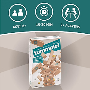 Tummple - Wooden Block Stacking Tower Game – Fun Party Game & Family Board Game for Kids, Teens, & Adults – STEM Educational Game