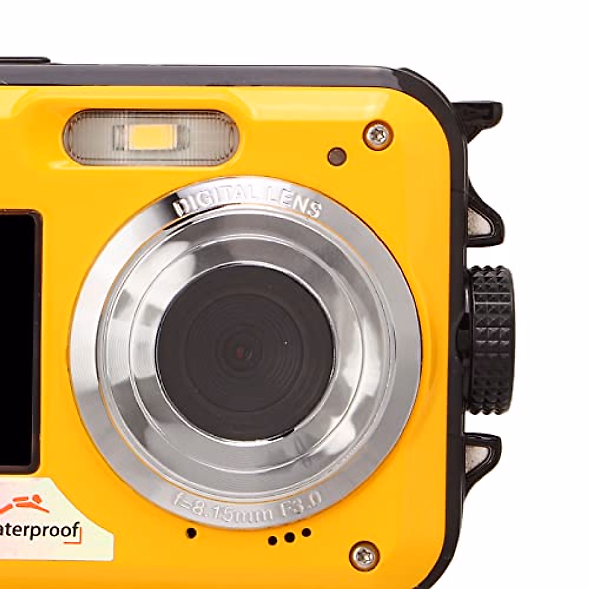 Digital Camera, 2.7K Video Vlogging Camera for Kids, Compact Point and Shoot Camera, 16X Digital Zoom, 2.7" Dual LCD Screen, Waterproof, Continuous Shooting for Teens Students Boys Girls(Yellow)