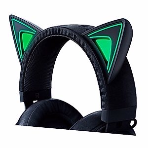 Razer Kraken Kitty RGB USB Gaming Headset: THX 7.1 Spatial Surround Sound - Chroma RGB Lighting - Retractable Active Noise Cancelling Mic - Lightweight Aluminum Frame - for PC - Classic Black