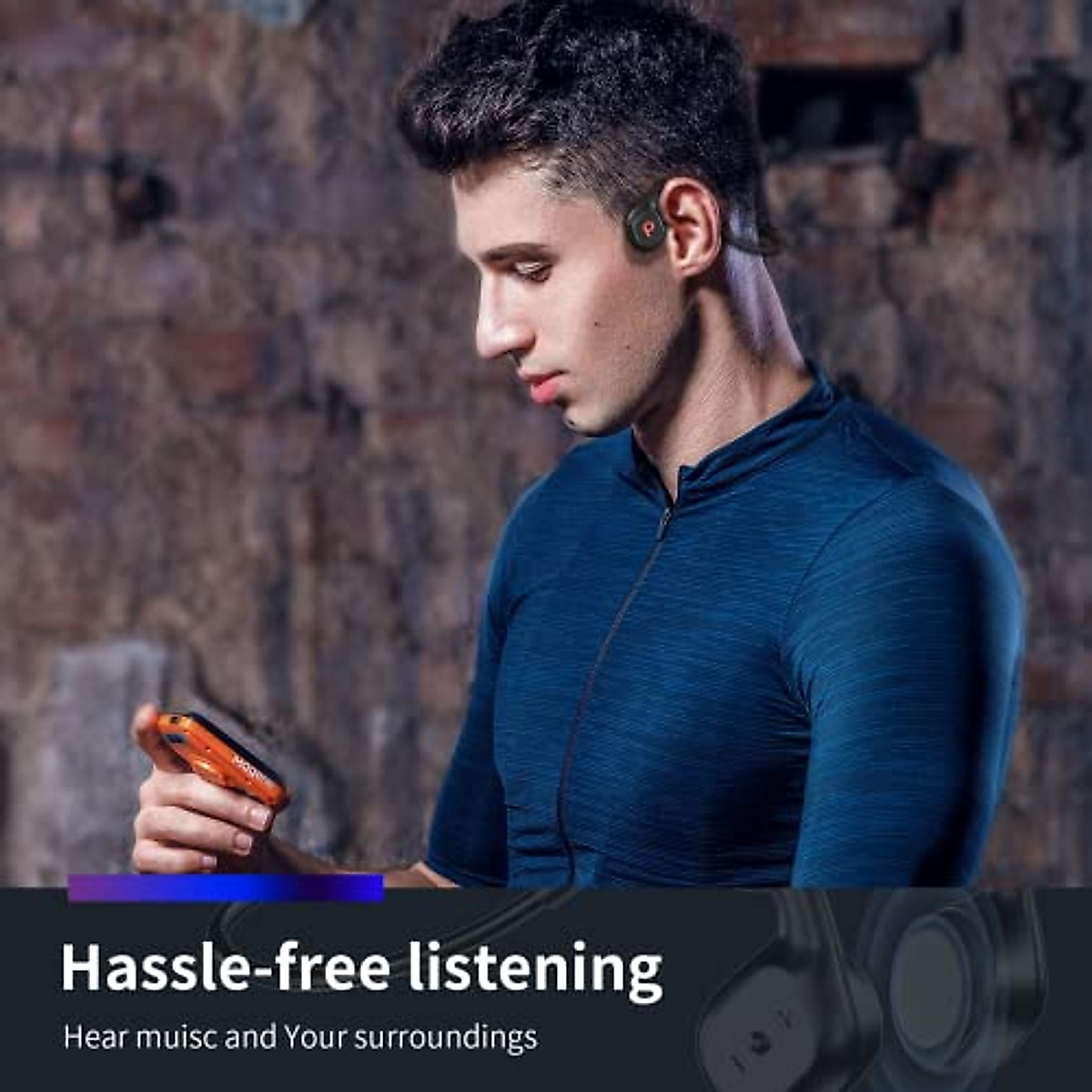 PASONOMI Bone Conduction Headphones-Open Ear Headphone Wireless-Sport Bluetooth Headphone with Microphones Wireless Earphones for Running Gym Hiking Cycling