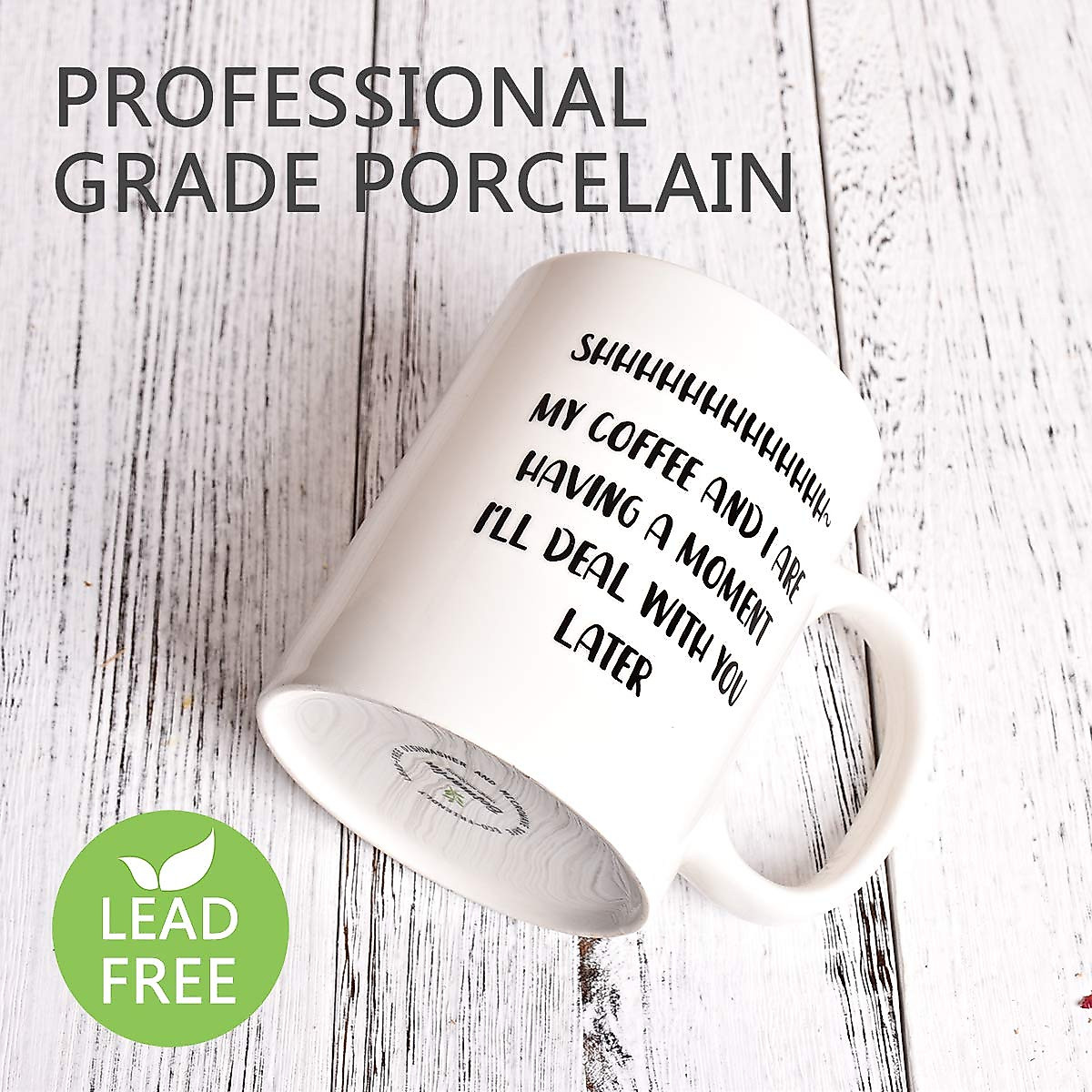 Bosmarlin Large Funny Mug Gift for Coffee Lover, Big Humor Cup Office Worker, 17.5 Oz, Dishwasher and Microwave Safe