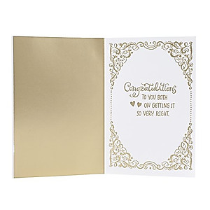 Hallmark Mahogany Wedding Card (Gold Heart), Gold Lettering (0299RZD2062)