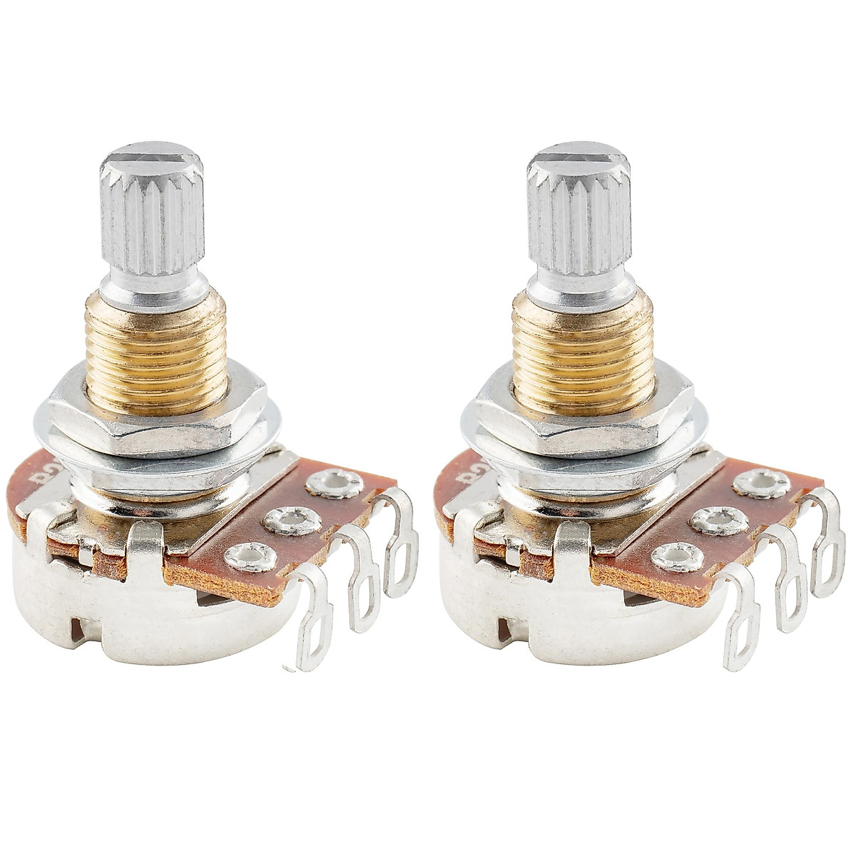 Musiclily Pro Brass Thread Mini Metric Size B25K Guitar Pots Linear Taper Potentiometers for Electric Guitar or Bass(Set of 2)
