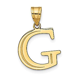 Auriga Fine Jewelry 14k Yellow Gold Polished Etched Letter G Initial Pendant Fine Jewelry For Women