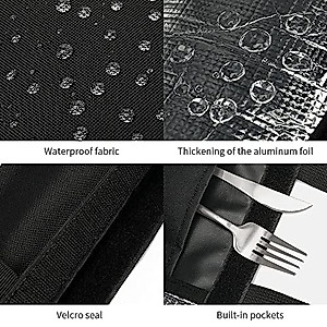 FUXINGYAO Lunch Bag, Reusable Lunch Tote, Lunch Box for Adult Women Men, Insulated Bag Applies to Work, School, Beach or Travel(Black)