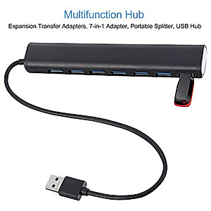 OSALADI USB Hub USB Hub USB Hub USB Hub 7-in-1 Computer Hub Adapter with Cable Multi-Port Expansion Transfer Adapter for Pc Laptops Tablets USB Splitter USB Splitter USB Adapter USB Adapter