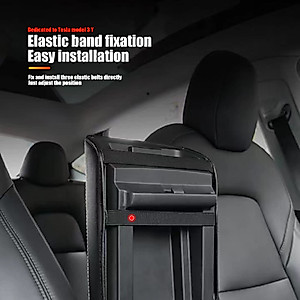 Yonput 1 PC Car Armrest Cover Compatible with Tesla Model 3 Model Y, PU Leather Central Control Armrest Decoration Armrest Box, Automobile Waterproof Armrest Box Mat (White)