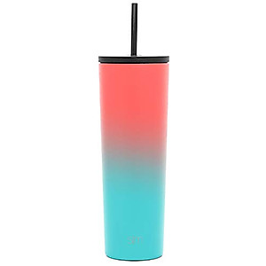 Simple Modern Insulated Tumbler with Lid and Straw | Iced Coffee Cup Reusable Stainless Steel Water Bottle Travel Mug | Gifts for Women Men Her Him | Classic Collection | 28oz | Havana