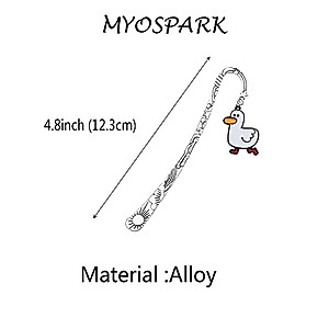 MYOSPARK Duck Bookmark Cute Duck Jewelry Reading Lover Gift Animal Bookmark Gift for Duck Lovers (Duck Bookmark)