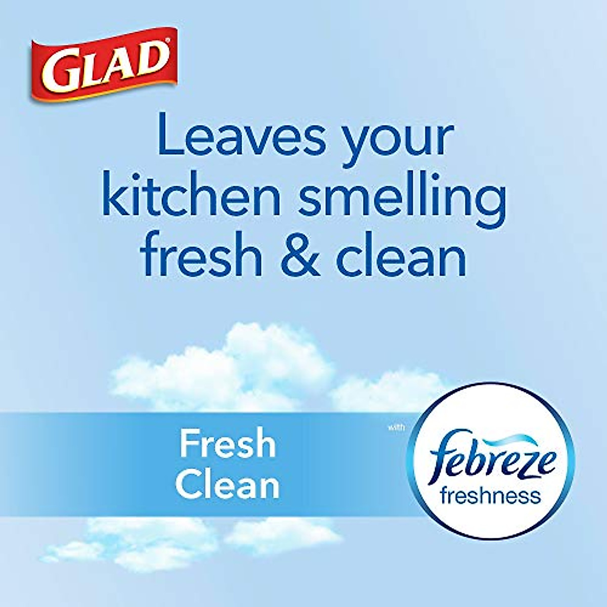 Glad Trash & Food Storage Medium Kitchen Drawstring Trash Bags 8 Gallon White Trash Bag, Fresh Clean Scent, 80 Count (Package May Vary)