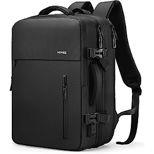 HOMIEE Carry on Bag Large Travel Backpack Flight Approved, Waterproof Rucksack Anti Theft Laptop Backpack for Men Women, 24-40L Expandable Weekender Overnight Duffel Bag Hand Luggage Suitcase