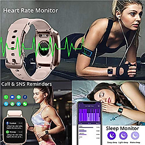 Fitness Tracker Smart Watch for Android Phones and iOS Phones Step Tracker Heart Rate Monitor, IP68 Waterproof Fitness Watch Sleep Monitoring, Calorie Counter, Pedometer Smartwatch for Women