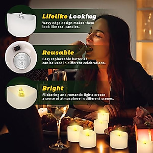 WarmEmbrace 12 Pack Flameless Candles,Easter Basket Stuffers, Battery Operated Candles, Tea Lights for Votive, Flickering Fake Candles, LED Candles for Wedding&Festival(Warm White, Batteries Included)