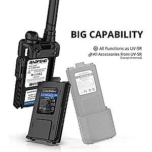 BAOFENG UV-5X (UV-5G) GMRS Radio, Long Range Walkie Talkies Rechargeable, Two Way Radio with NOAA Weather Receiver & Scan, GMRS Handheld Radio for Adults, Support Chirp, 1 Pair