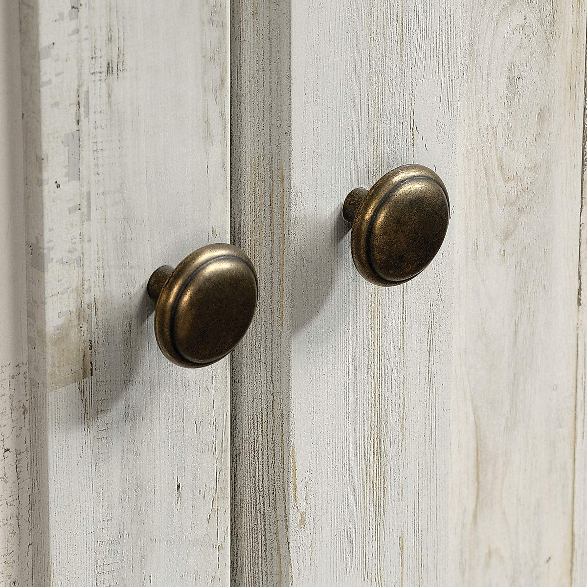 Sauder Miscellaneous Storage Bookcase/ Book Shelf With Doors, White Plank finish