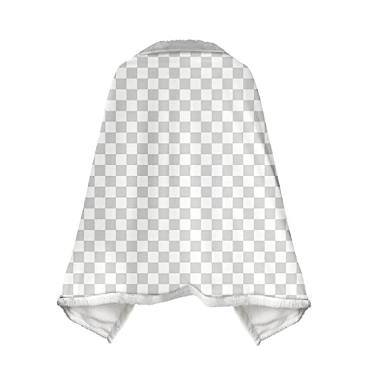 Wearable Blanket Adult with Buttons Plaid Throw Blanket Super Soft Plush Fleece Office Blanket for Women Work Lap Blanket (grey, 150 * 120cm)