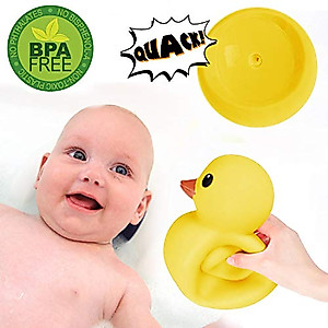 Jumbo Rubber Duck Bath Toy - Giant Ducks Big Duckie Baby Shower Birthday Party Favors 8-Inches (Yellow)