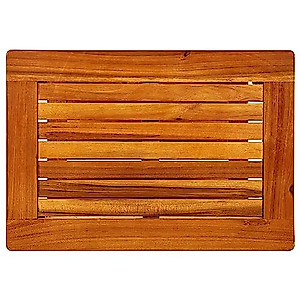 GOLINPEILO Solid Acacia Wood Side Table with a Bottom Shelf, Wooden Side Table End Table Couch Table for Living Room Home, Office 19.7" x 13.8" x 17.7" -AA