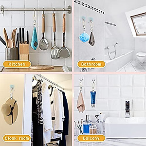 Elesunory 8PCS Hanging Tea Towels Clip, Metal Towel Hanger with Loop Cotton, Hand Towel Hook for Home Kitchen Bathroom Hanging Towels