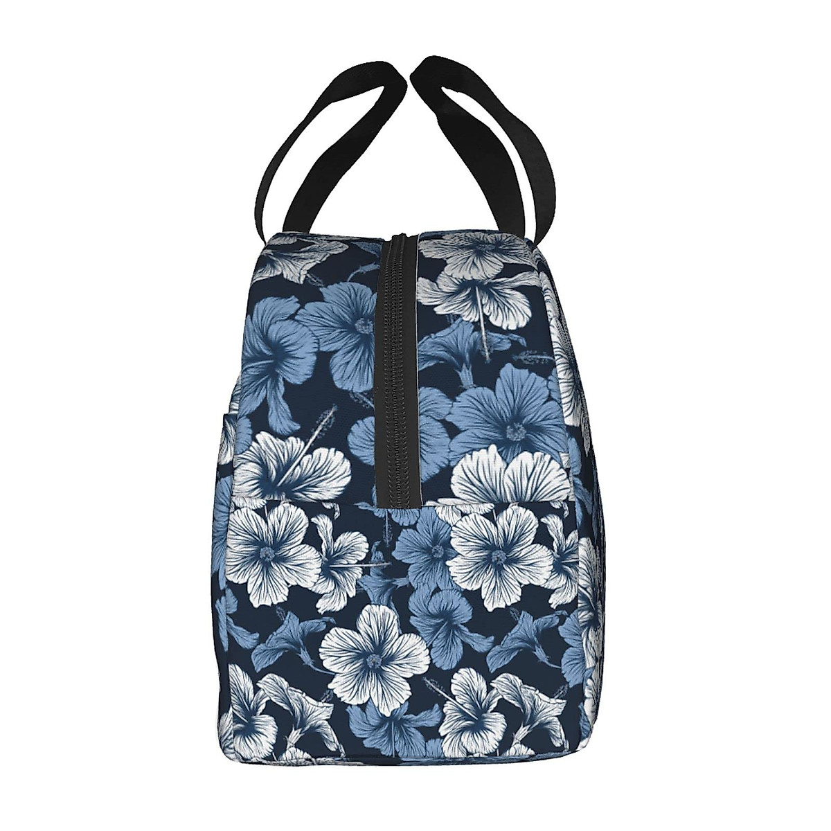 Ucsaxue Hawaiian Tropical Floral Hibiscus Flowers Lunch Bag Small Insulated Lunch Box with Front Pocket Kawaii Lunch Bags for Girls Boys Freezable Bento Box Women Men Lunch Boxes