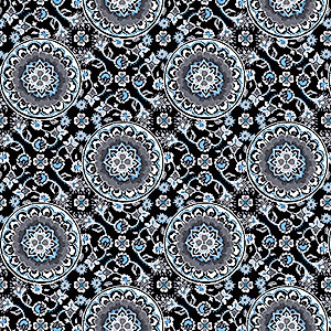 Vera Bradley Women's Cotton Breakaway Lanyard, Charcoal Medallion, One Size