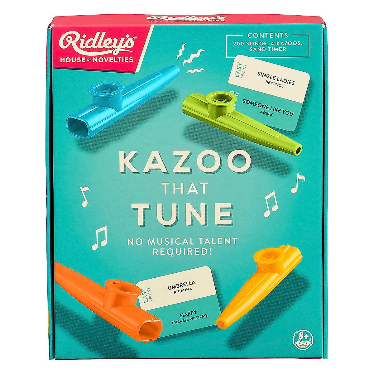 Ridley’s Kazoo That Tune Song Guessing Game – Fun Song Games for Families, Fast-Paced Game for 2-4 Players, Ages 8+ – Includes 4 Kazoos and over 200 Well-Known Tunes