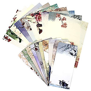 Stationery Paper and Envelopes Set,60PCS Stationary Set(40 stationery Papers + 20 Envelopes) 10 Different Color Ink Painting Classic Vintage Antique Design With Tape. (60 PC)
