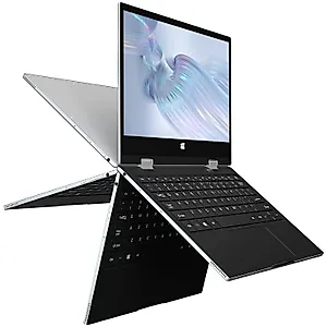 jumper 11.6 inch FHD Touchscreen Convertible Laptop,4GB DDR3Rotatable Ultrabook Laptop Supports (Black) (RAM：6GB ROM：128GB)