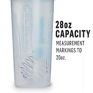 BlenderBottle Classic Shaker Bottle Perfect for Protein Shakes and Pre Workout, 28-Ounce, Clear/Black/White
