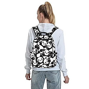 JUMP BLUE Cute Panda Fashion Mini Backpack for Women Lightweight Durable Travel Hiking Daypack Business Computer Purse Work Bag with Multiple Pockets Fits 13 Inch Laptop