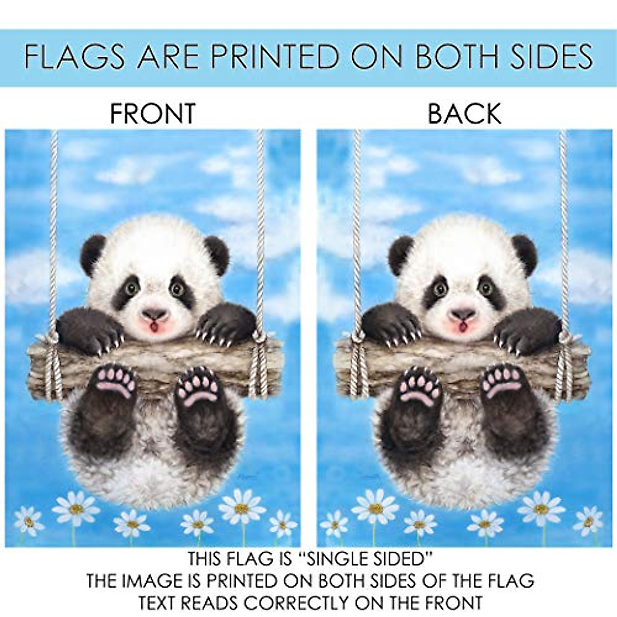 Toland Home Garden 1110805 Panda Playtime Panda Flag 12x18 Inch Double ...