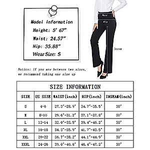 ZTN Womens Bootcut Dress Pants Regular Fit Tummy Control Pants Pull On Career Pants for Work Business Casual Navy 2XL