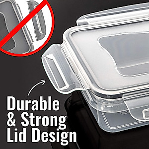 VeLve 48 PCS Food Storage Containers Set with Lids Airtight (24 Containers & 24 Lids), Leak-Proof, BPA Free, Kitchen Storage and Organization, Meal Prep, Reusable Lunch Containers, Transperent