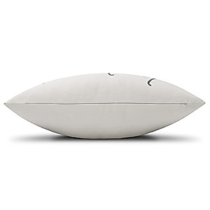 Rudransha Relax Sentiment Embroidered Decorative Oblong Accent Throw Pillowcase - Bedroom Decor, Housewarming - 12x20 Inches, Offwhite