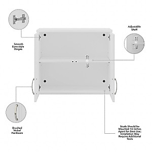 Bush Business Furniture Universal 24-inch Wall Cabinet with Doors and 2 Shelves, White (UNS428WH)