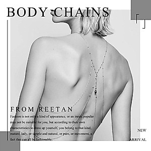 Reetan Punk Layered Chest Chains Silver Leather Body Chains Ring Rave Party Nightclub Body Jewelry Accessories for Women