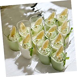 MUSISALY 10pcs Desert Cups Mini Glass Dessert Cup Small Bowl Parfait Mousse Cup Wood Bran Pudding Cup Plastic Parfait Cup Transparent Dessert Cup Cheese Snack Cup Ice Cream Cups