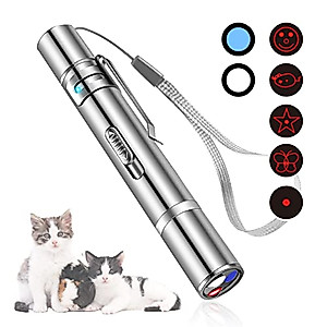 HOHUIGO Laser Pointer Toys for Indoor Cats, Red Dot Cat Toy for Cats Dogs, USB Rechargeable Pet Toys, LED Light Pointer Interactive Cat Toys Kitten Play Training Exercise Toys, Cat Wand Chasing Toys