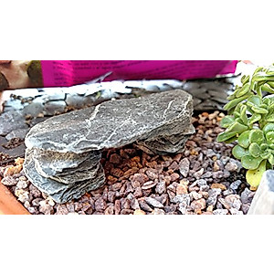 Natural Slate Stone -1 to 3 inch Rocks for Miniature or Fairy Garden, Aquarium, Model Railroad & Wargaming (2)