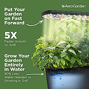 AeroGarden Harvest with Gourmet Herb Seed Pod Kit - Hydroponic Indoor Garden, Black